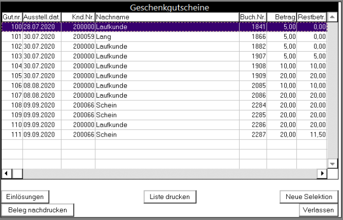 ÜBERSICHT ÜBER ALLE GESCHENKGUTSCHEINE