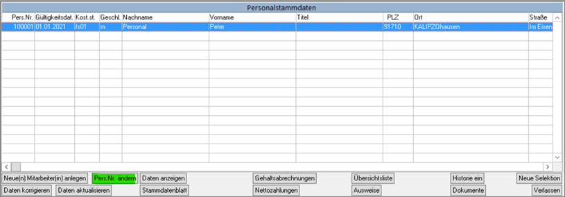 PERSONALNUMMER ÄNDERN
